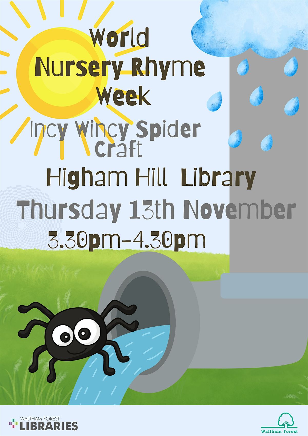 World Nursery Rhyme Week Incy Wincy Spider Craft@ Higham Hill Library ...