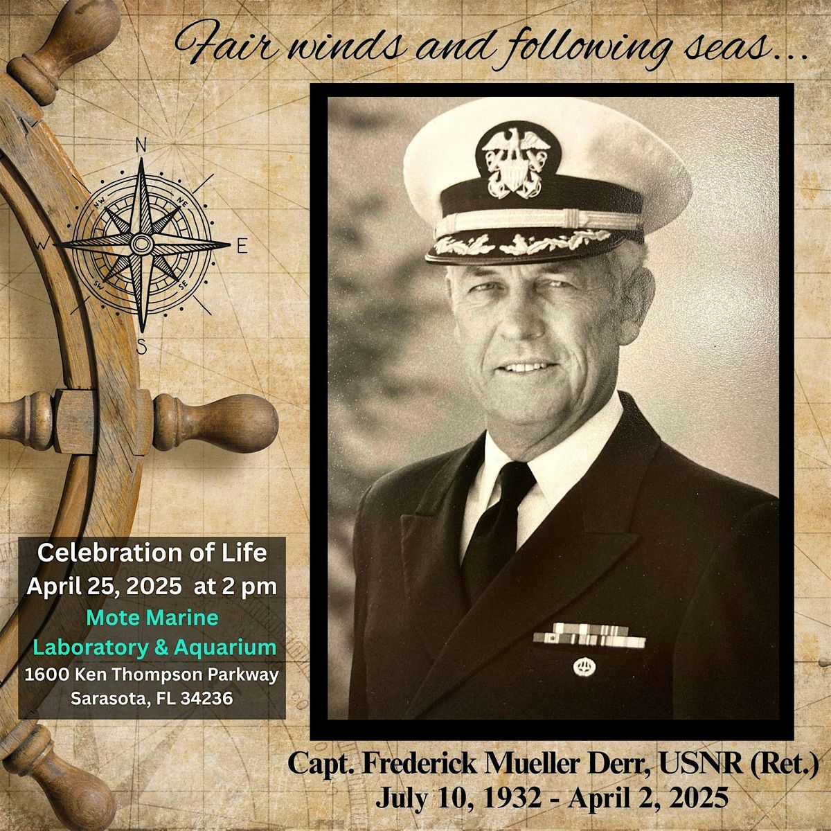Frederick Derr Celebration of Life at Mote Marine Laboratory & Aquarium ...