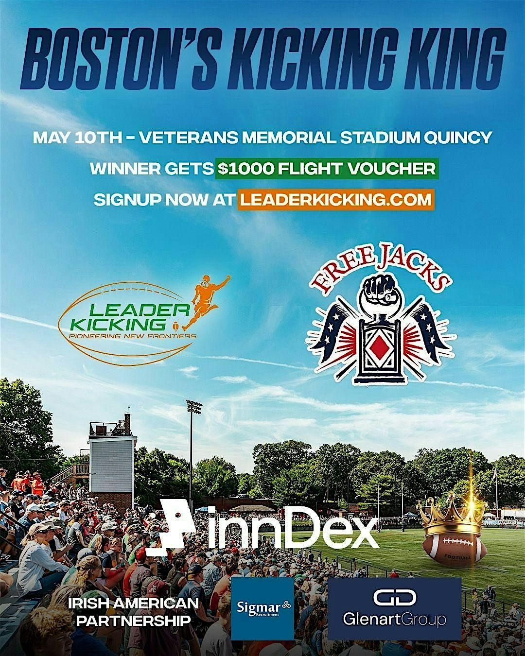 Bostons Kicking King at Massachusetts Veterans Memorial Stadium, Quincy ...