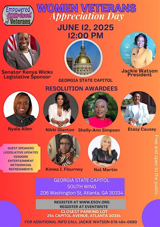 WOMEN VETERANS APPRECIATION DAY 2025 | Georgia State Capitol, Atlanta ...