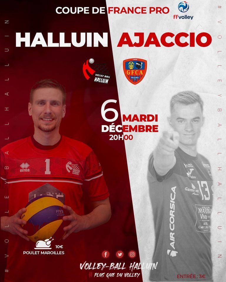 ? COUPE DE FRANCE PRO ? HALLUIN vs. AJACCIO | Volley-Ball Halluin ...