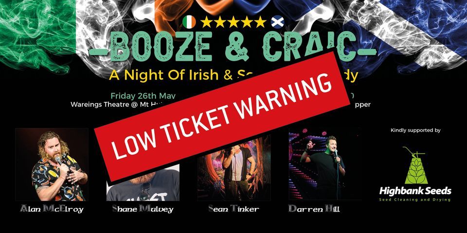 Booze & Craic: A Night Of Irish & Scottish Comedy including a light ...