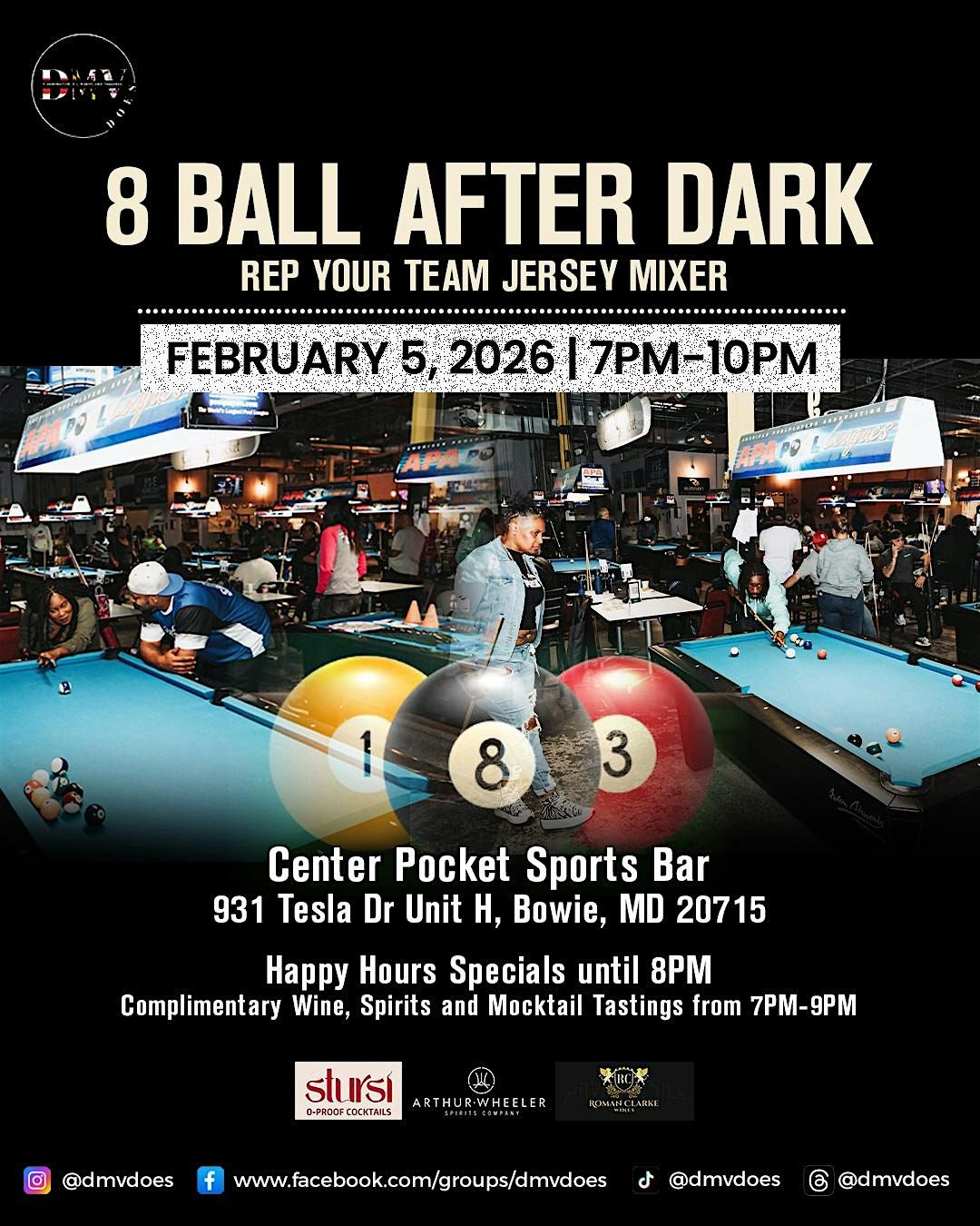 8 Ball After Dark: Rep Your Team & Jersey Mixer at Center Pocket Cafe ...