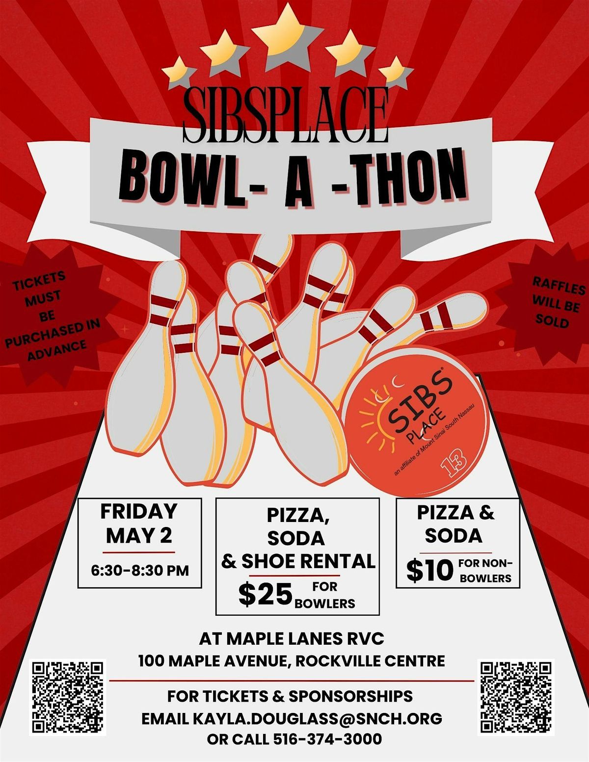 SIBSPlace Bowl A Thon | Maple Lanes RVC, Rockville Centre, NY | May 2, 2025
