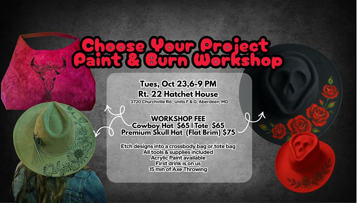 Hat & Tote Burn Party! (Special Skull Hat available here only!) at Route 22 Hatchet House ...