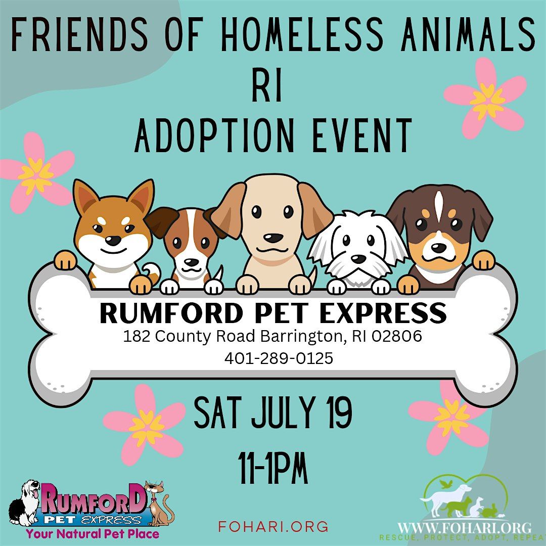 Dog adoption event | Rumford Pet Express, Barrington, RI | July 19, 2025