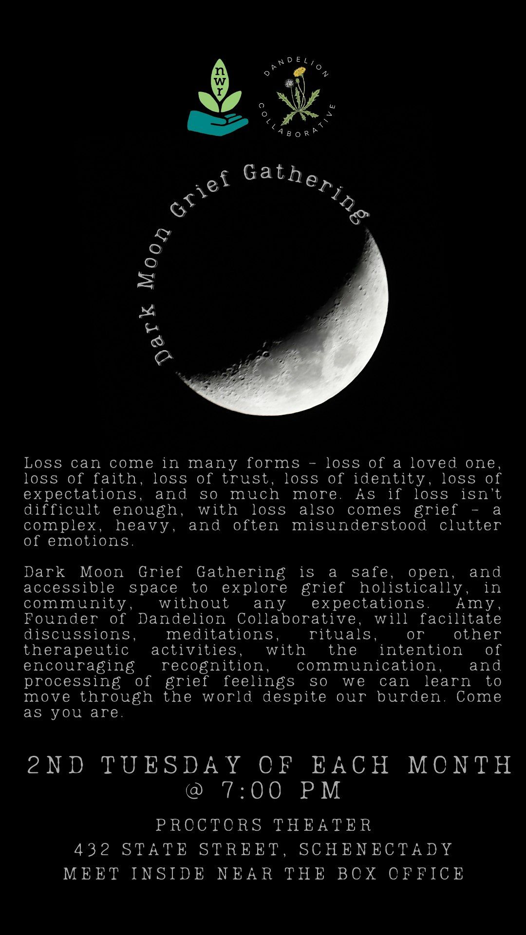 Dark Moon Grief Gathering at 16 N Center St, Schenectady on 13th ...