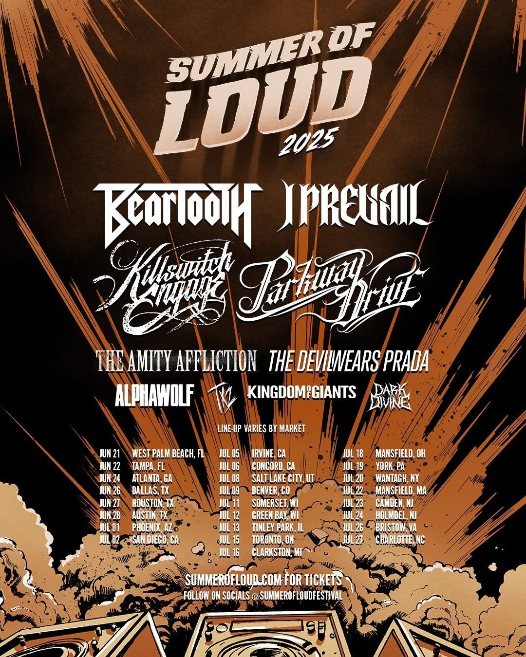 Summer of Loud Tour: Parkway Drive Killswitch Engage I Prevail ...