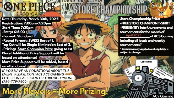 ACS Gaming- One Piece: Store Championship- April 2023 | ACS Gaming ...