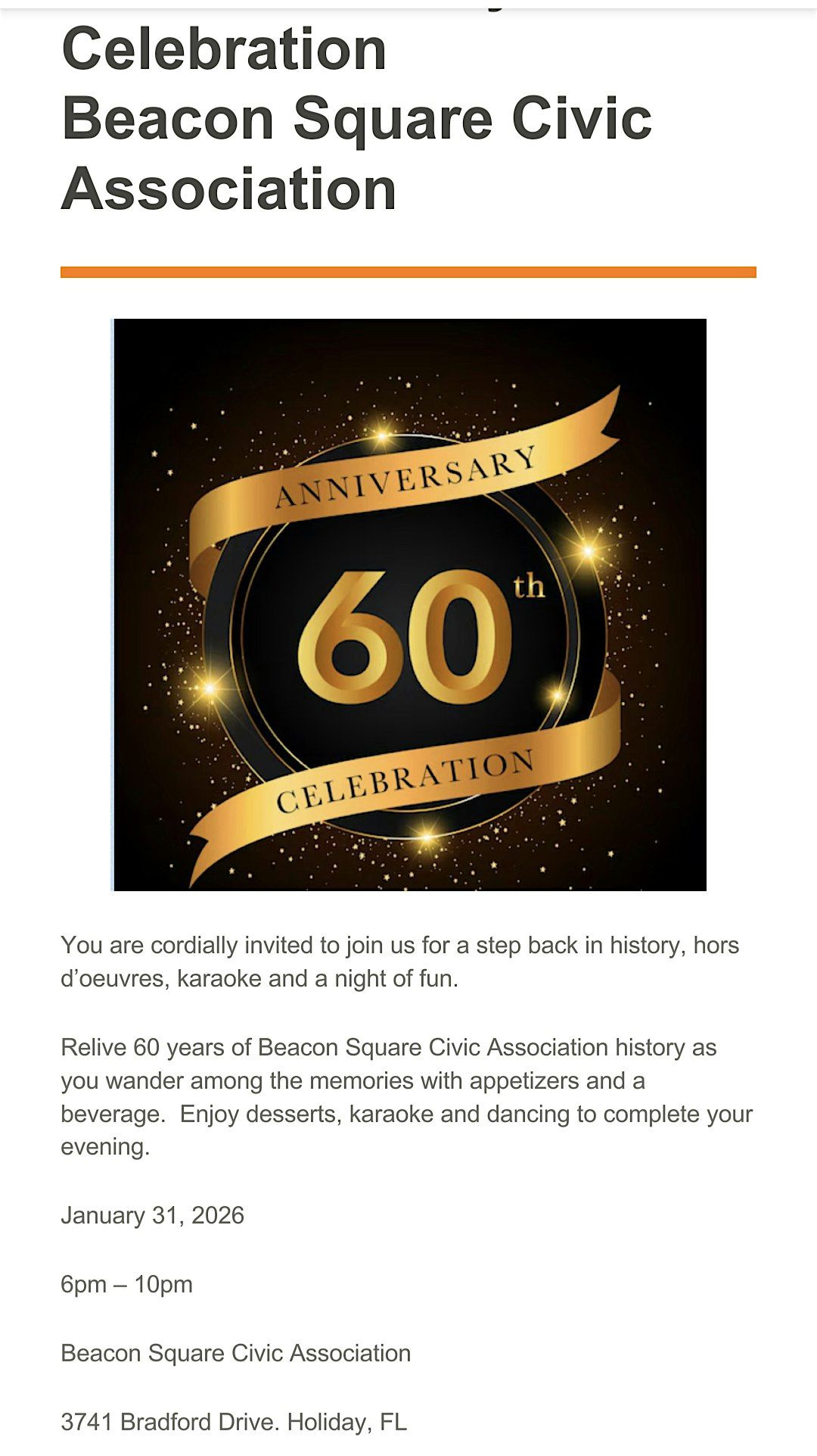 60th Celebration of Beacon Square Civic Association at Beacon Square ...