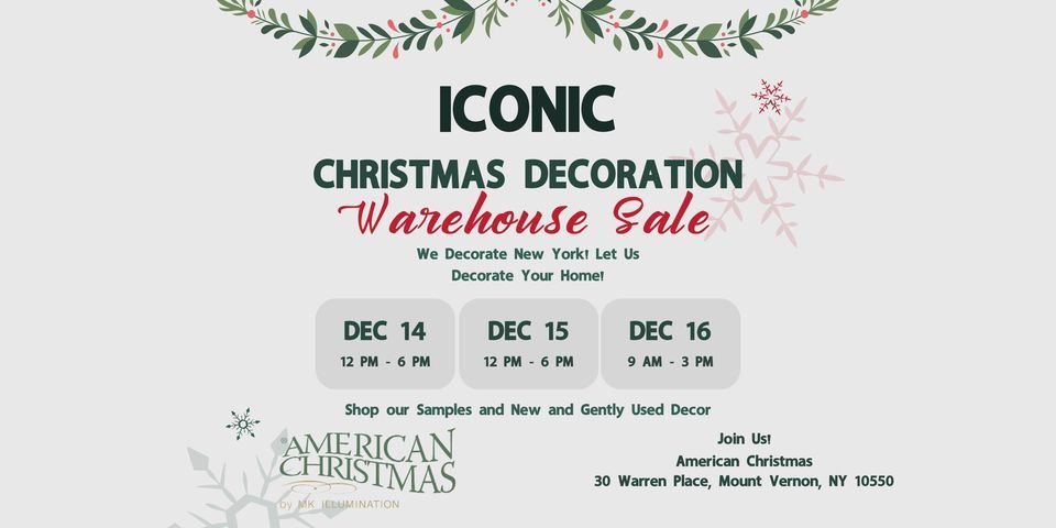 Iconic American Christmas Warehouse Sample Sale | 30 Warren Place, Mt ...