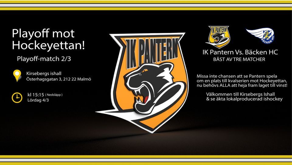 IK Pantern - Bäcken HC at Ishockeyklubben Pantern, Malmö on 4th March, 2023
