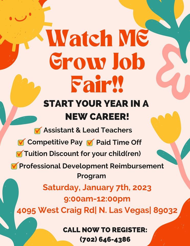 Watch Me Grow Job Fair ! | Watch Me Grow Child Development Center 4095 ...