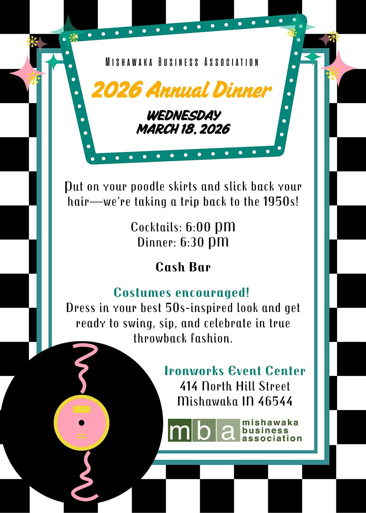 MBA 2026 Annual Dinner at Ironworks Event Center, Mishawaka on 18th ...