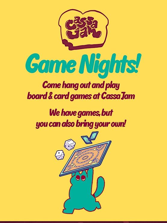Game Night! | FREE event in Fremont / Niles District at Cassa Jam ...