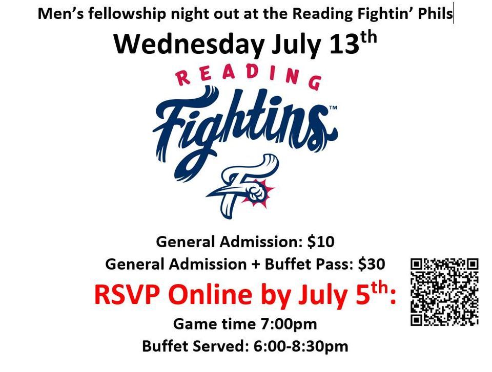 Community EC Mens Ministry Reading Phillies Night Out | 1900 Centre ...