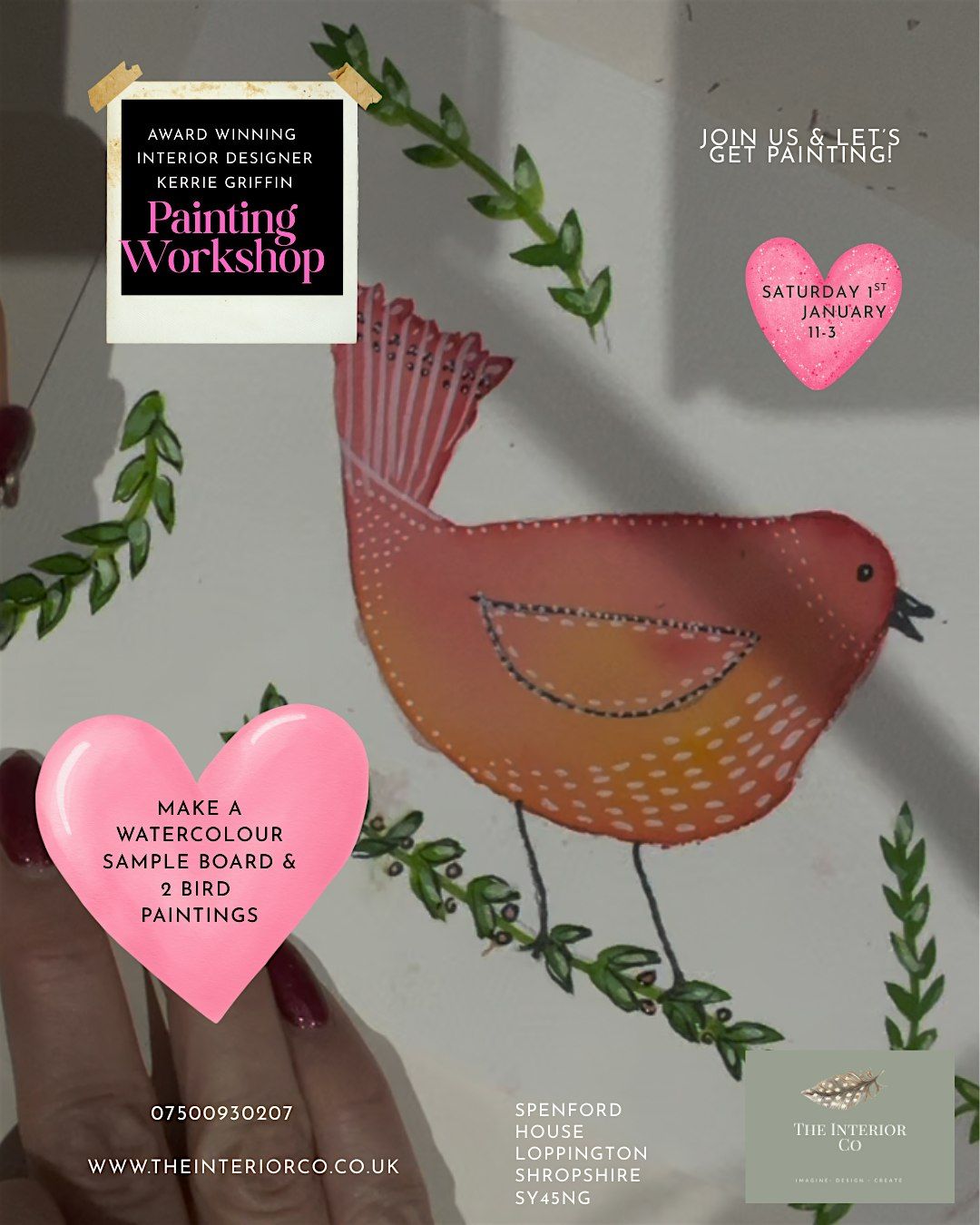 Watercolour & Doodle Bird Workshop 31st January 2026 at Spenford Bridge ...