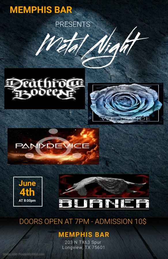 CD Release Deathrow Bodeen, We Divide, Panik Device and Burner ...