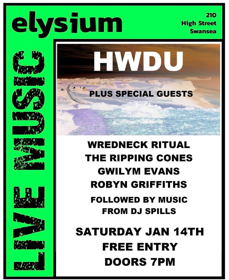 Live Music: HWDU + The Ripping Cones + Robyn Griffiths at Elysium ...