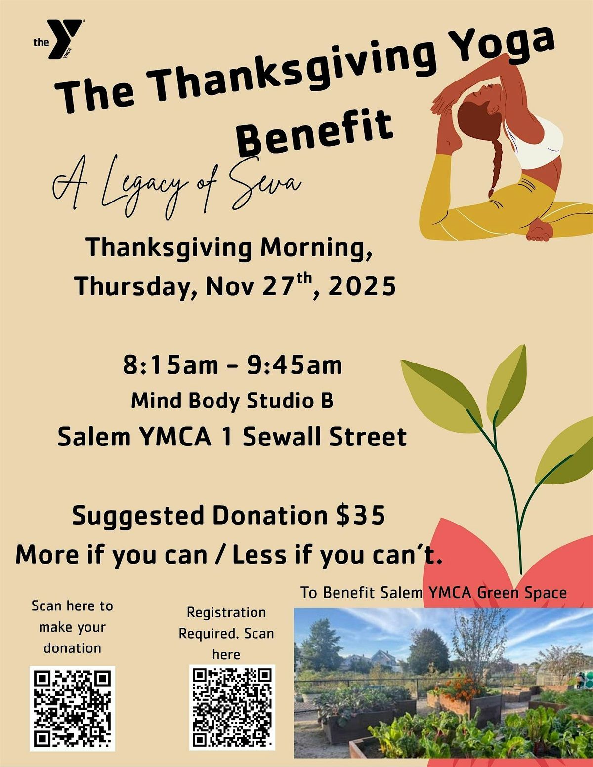 The Thanksgiving Yoga Benefit at Salem YMCA on 27th November, 2025