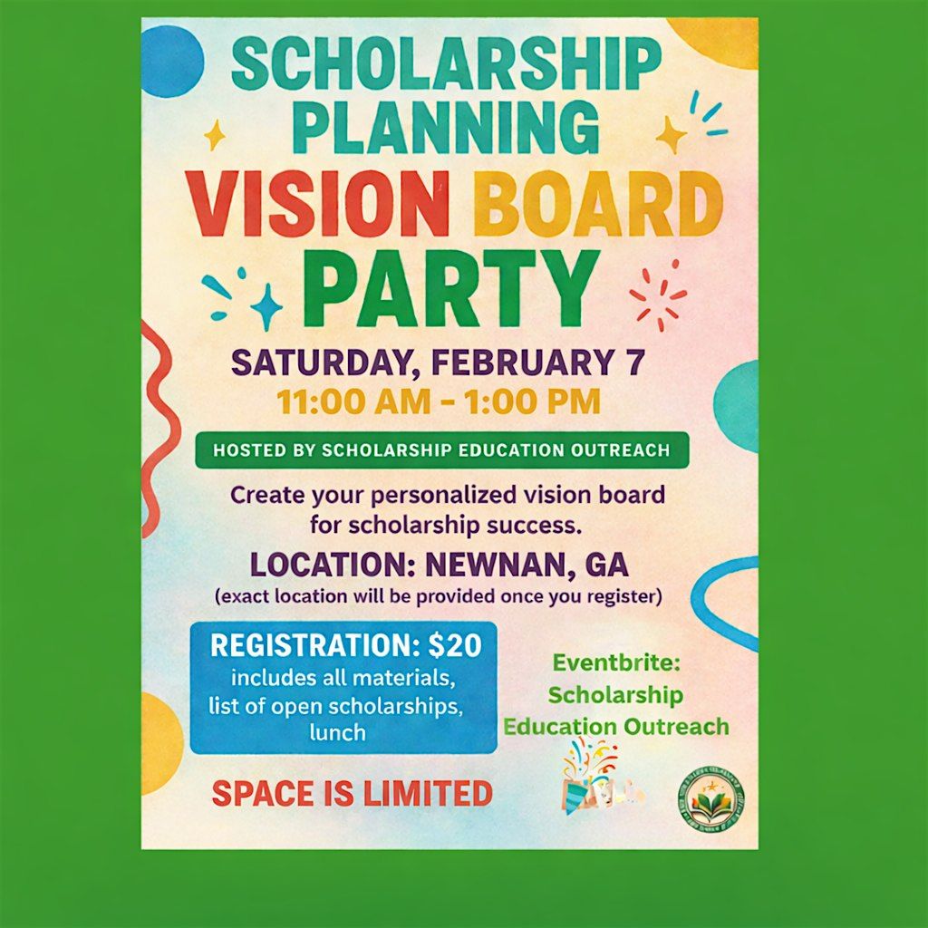 Scholarship Planning Vision Board Party (Middle & High School Students ...