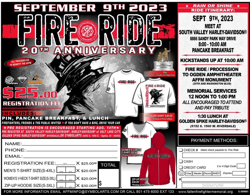 20th Anniversary AFFM Fire Ride | Harley Davidson-South Valley, Draper ...