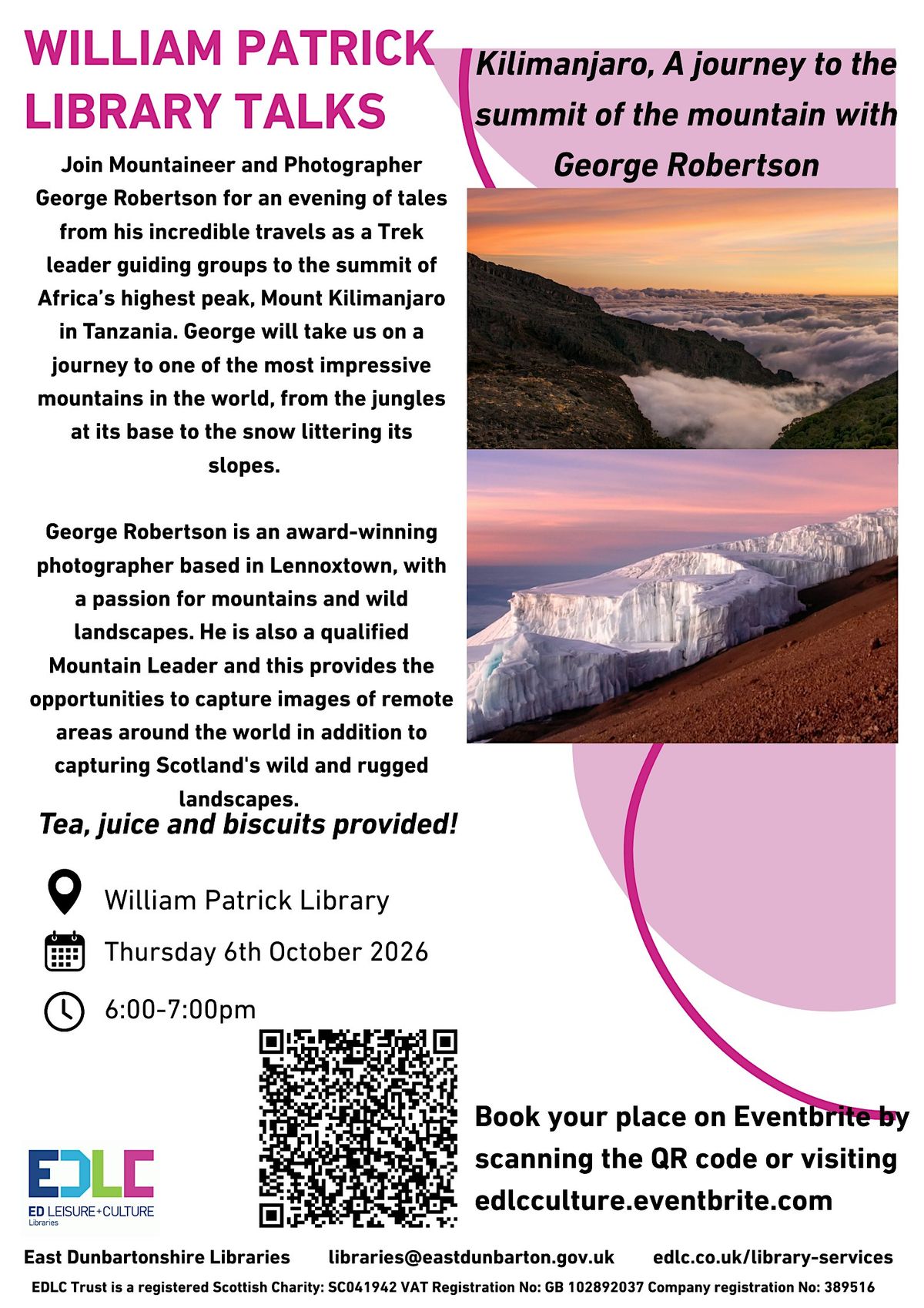 William Patrick Library Talks: Mount Kilimanjaro With George Robertson ...