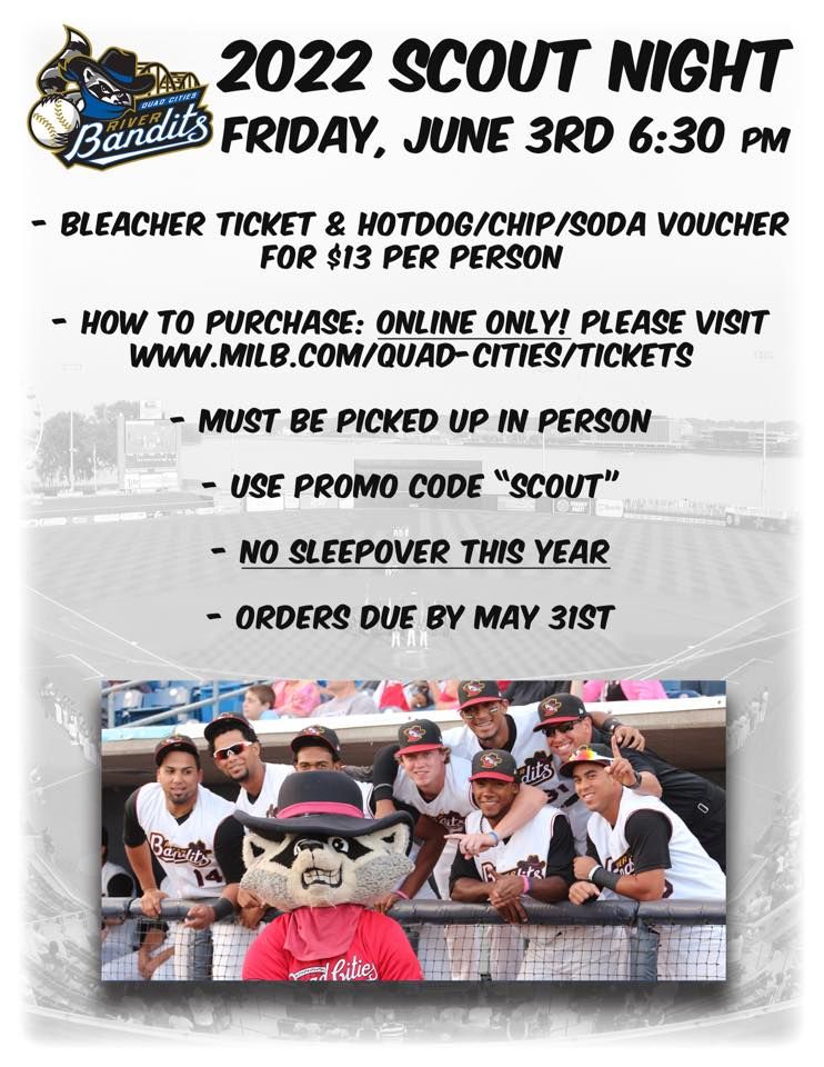 Scout Night at the Quad Cities River Bandits | 209 S Gaines St ...
