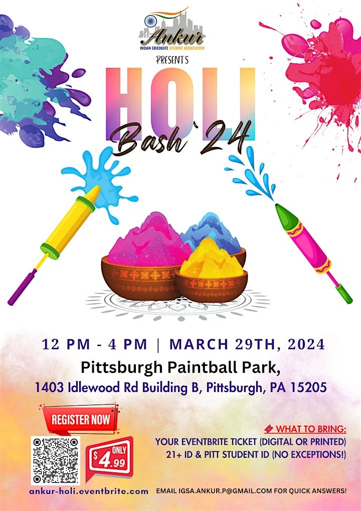 Holi Bash 24 | Pittsburgh Paintball Park | March 29, 2024