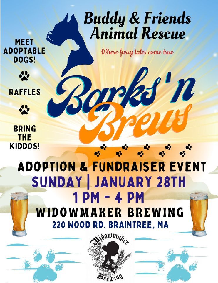 Barks n Brews! BFAR Adoption & Fundraiser Event at Widowmaker Brewing, Braintree on 28th January ...