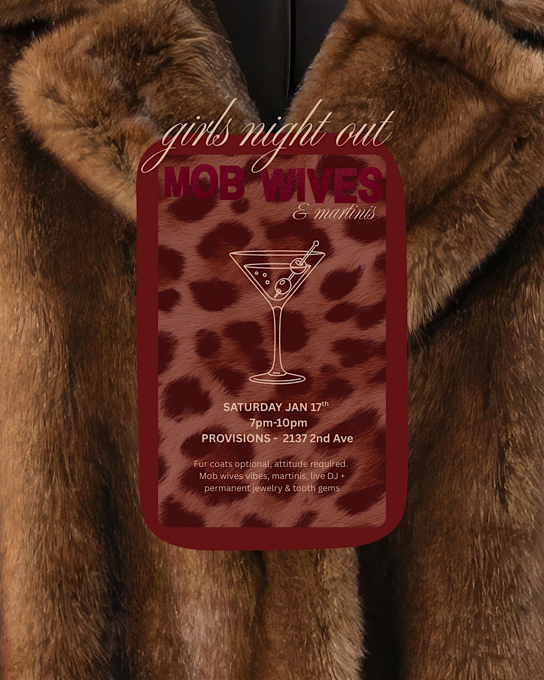 Girls night out - mob wives & martinis at Provisions, Seattle on 17th ...