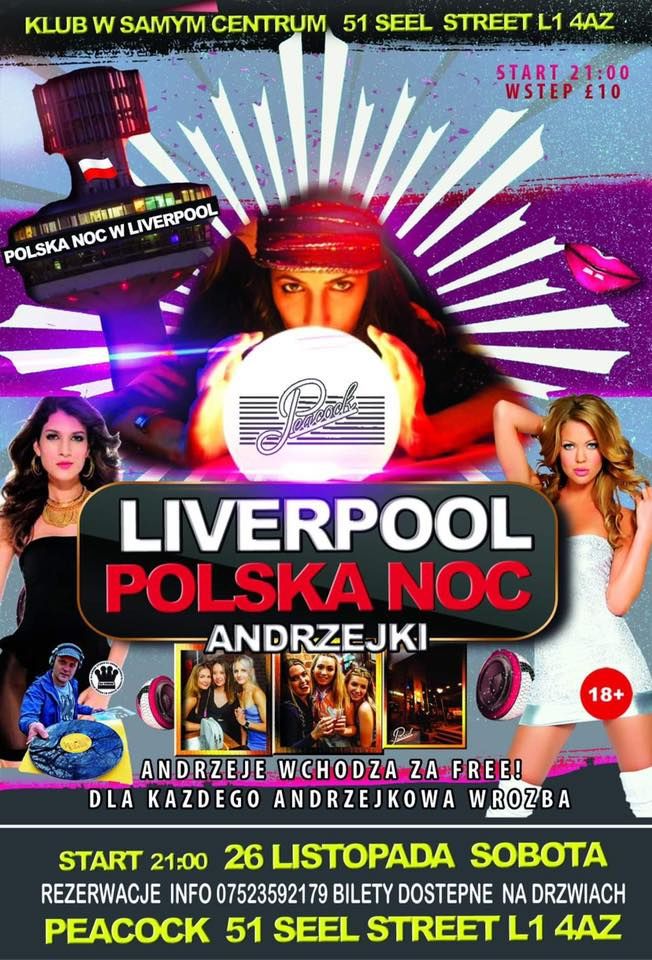 Andrzejki Liverpool Polska Noc | Peacock Liverpool | November 26, 2022