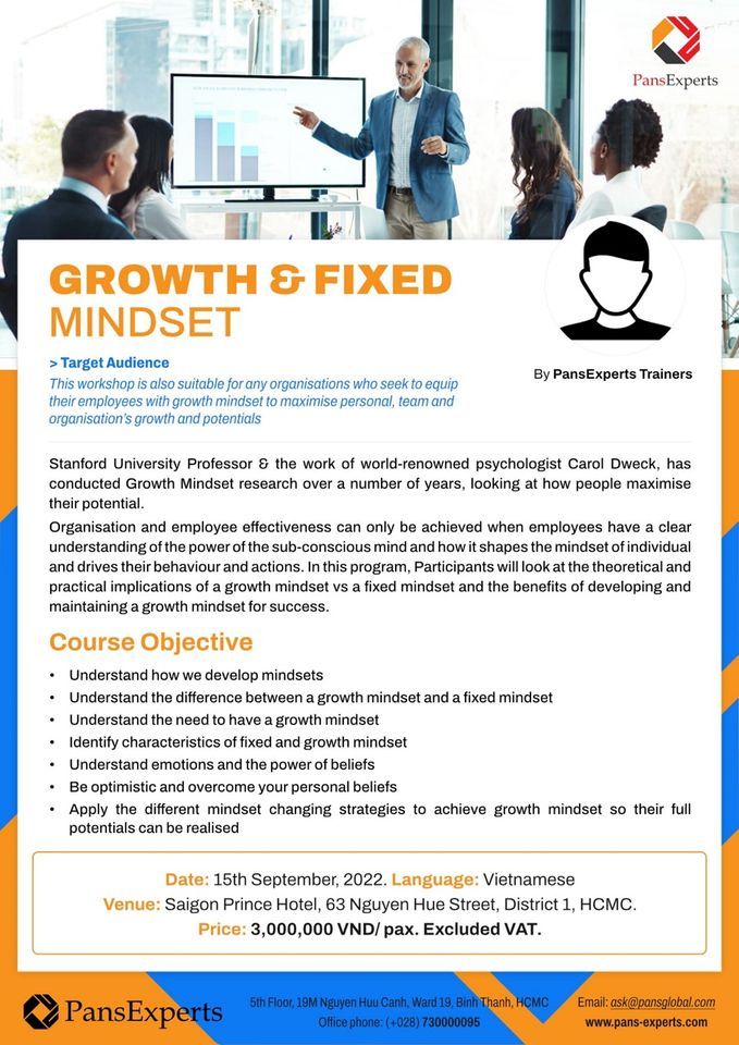 Growth Mindset vs Fixed Mindset at Saigon Prince Hotel, Ho Chi Minh ...