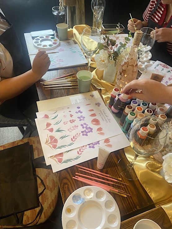 Brushstrokes & Blooms. Wine glass and bottle painting at The Elements ...