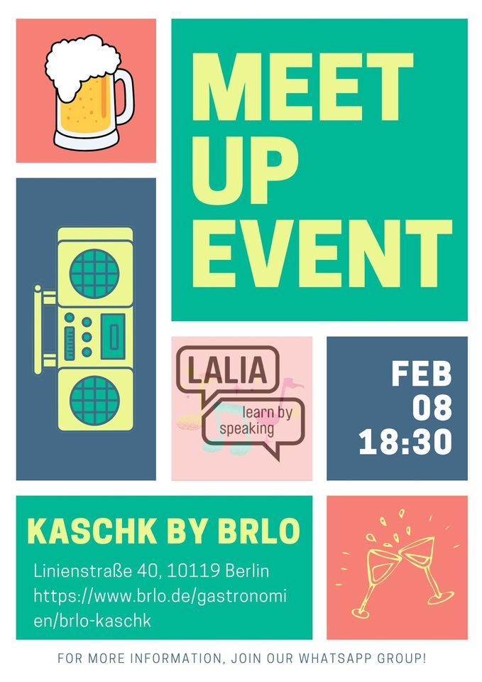 LALIA German language meetup | KASCHK by BRLO, Linienstraße 40, Berlin ...