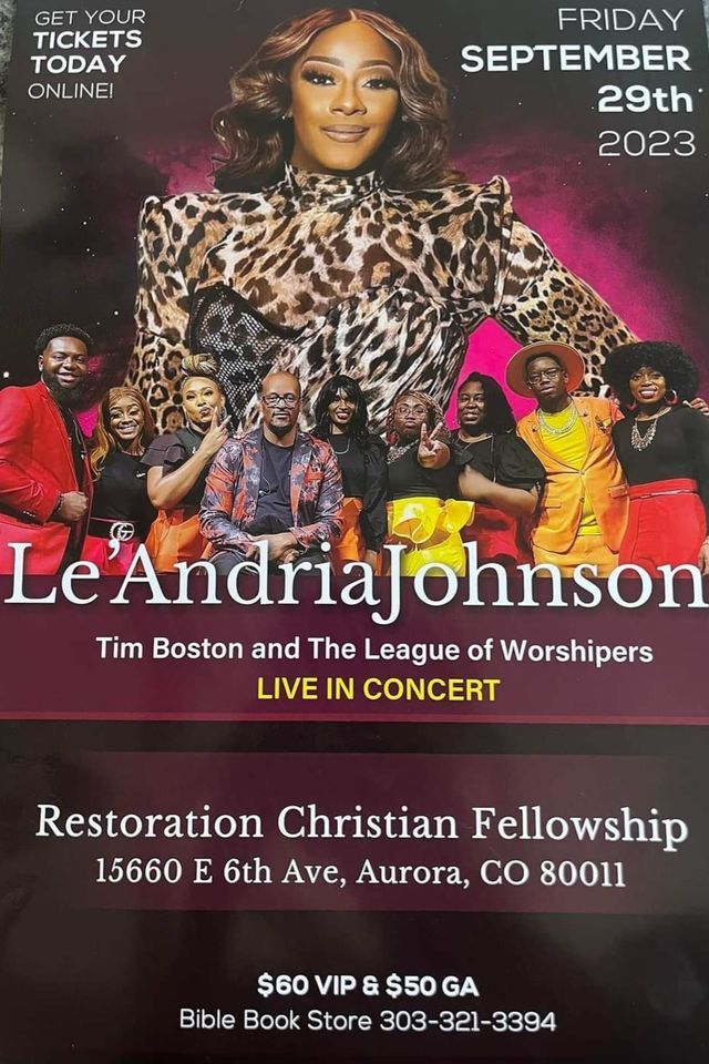LeAndria Johnson Live In Concert featuring Tim Boston and the League ...