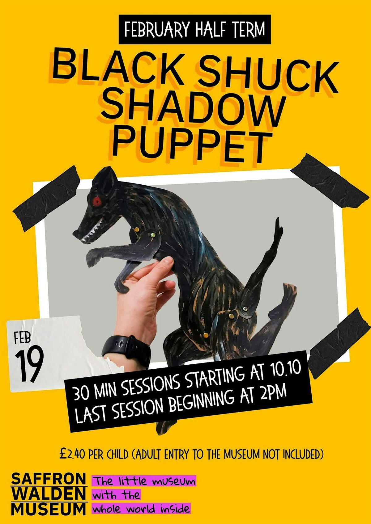 Black Shuck Shadow Puppet at Saffron Walden Museum on 19th February, 2026