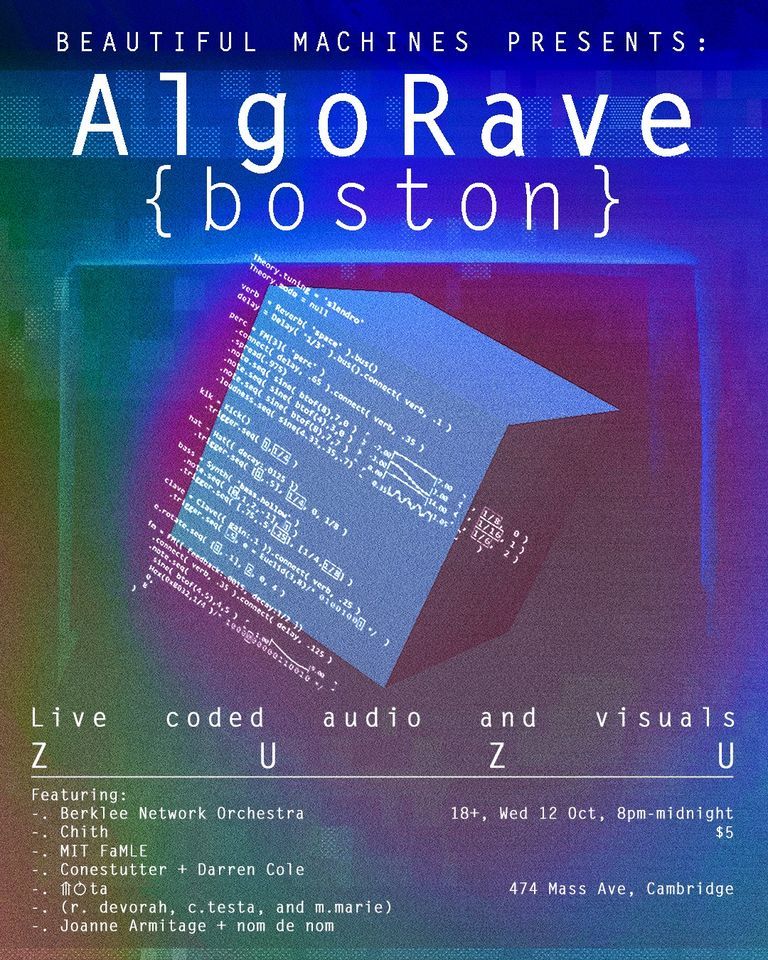 BM presents Boston AlgoRave ? ? | ZuZu, Cambridge, ME | October 12, 2022