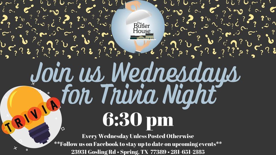 Trivia at The Butler House with CC | The Butler House, Spring, TX ...