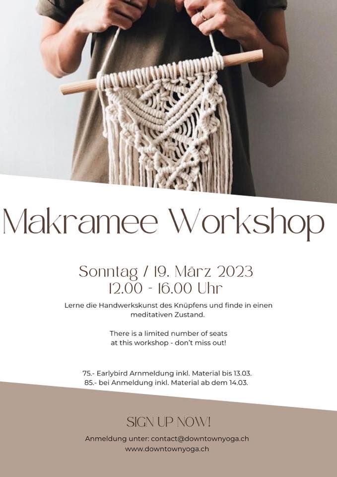MAKRAMEE WORKSHOP at Downtown Yoga, Olten on 19th March, 2023