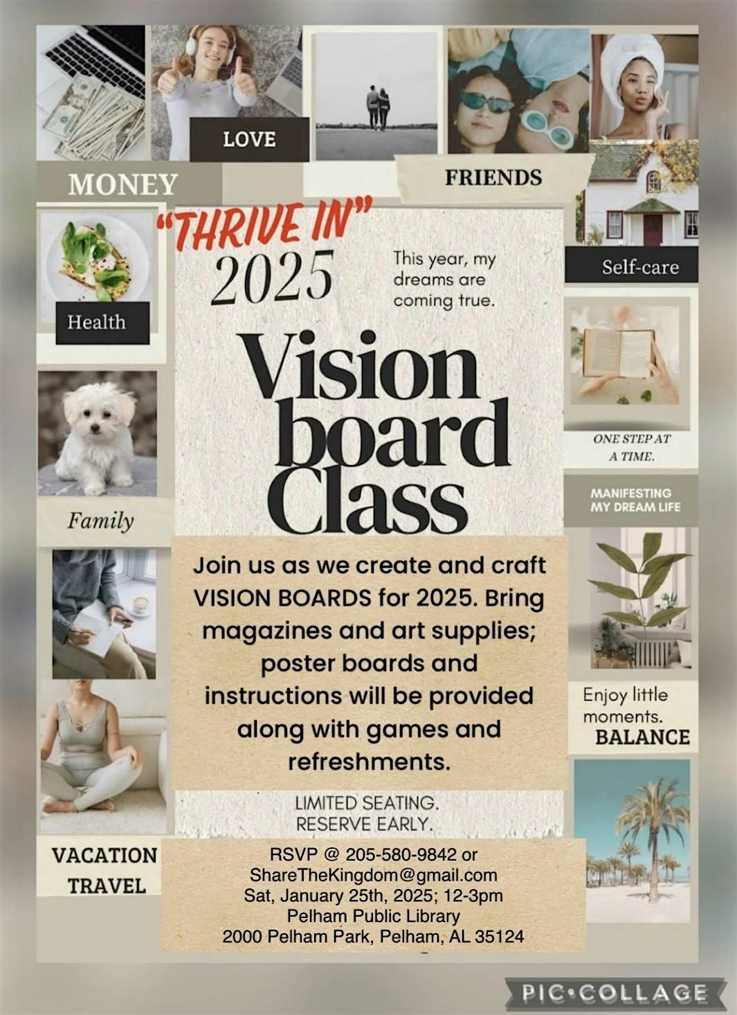 2026 VISION BOARD WORKSHOP at Pelham Public Library on 10th January, 2026