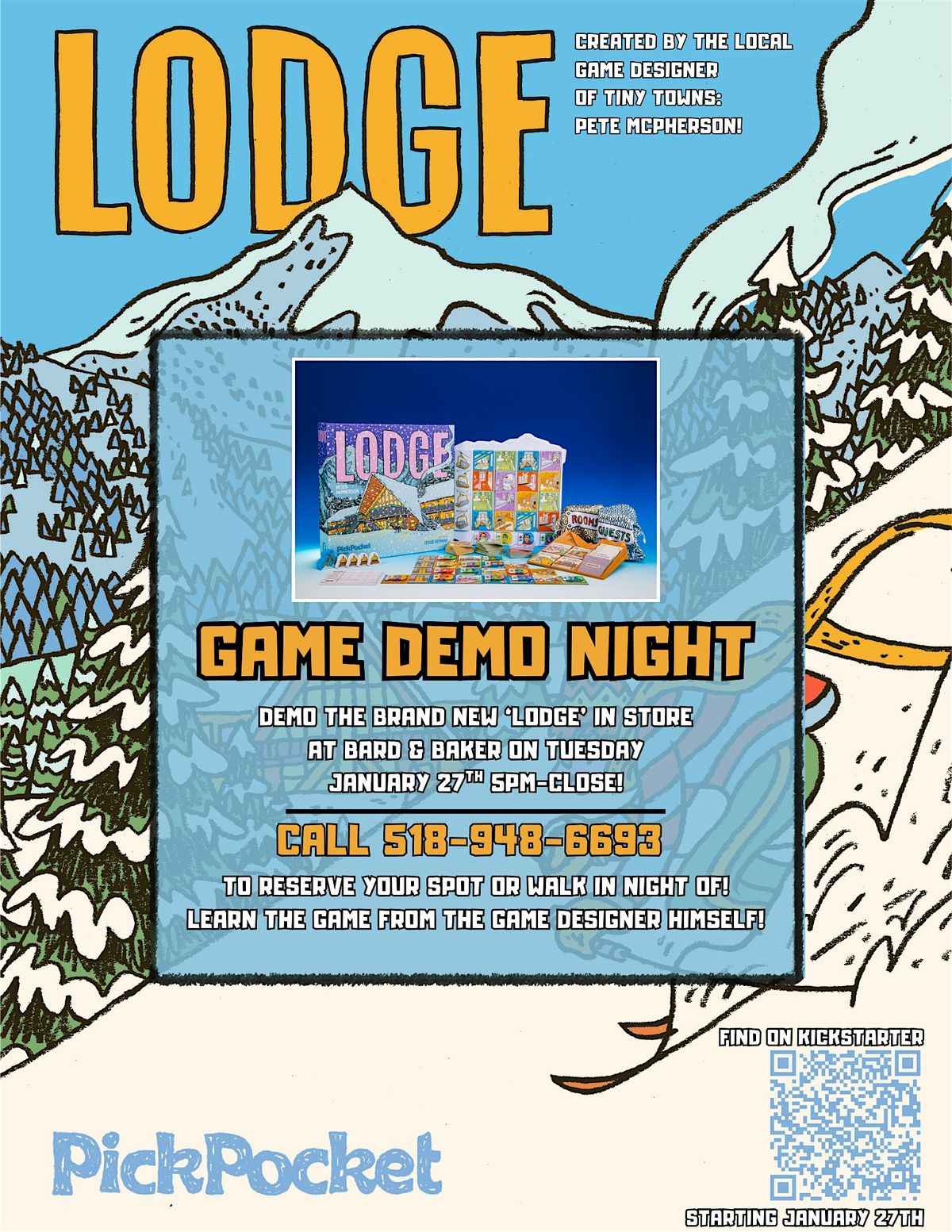 Board Game Demo Night: LODGE by Peter McPherson at Bard & Baker at Bard ...