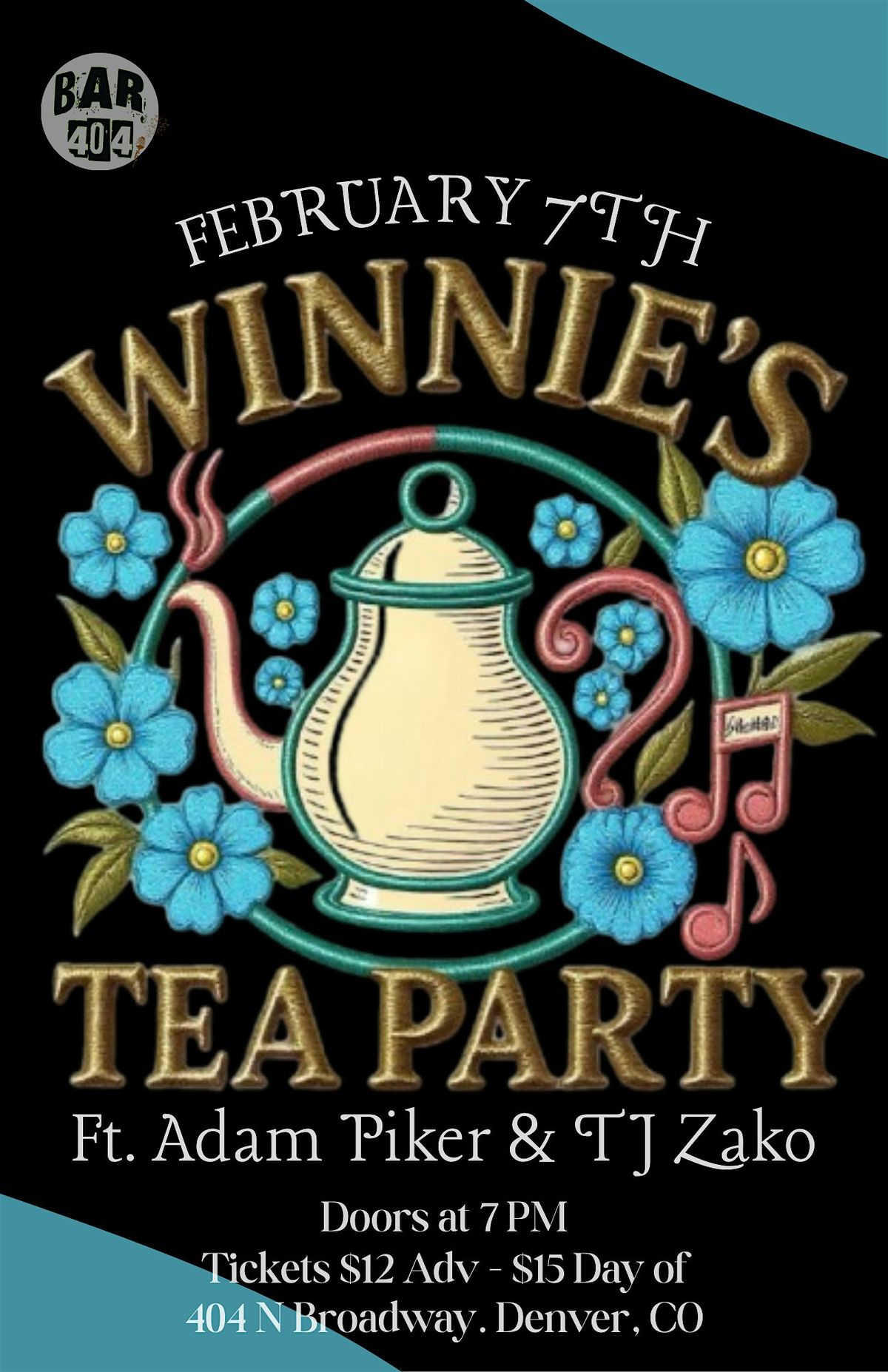Winnies Tea Party feat Adam Piker & TJ Zako at Bar 404, Denver on 7th ...