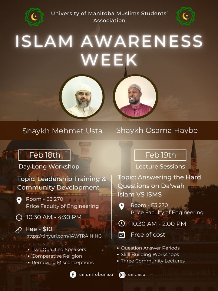 Islam Awareness Week - Tour of Sheikh Usta and Sheikh Osman at MSA ...