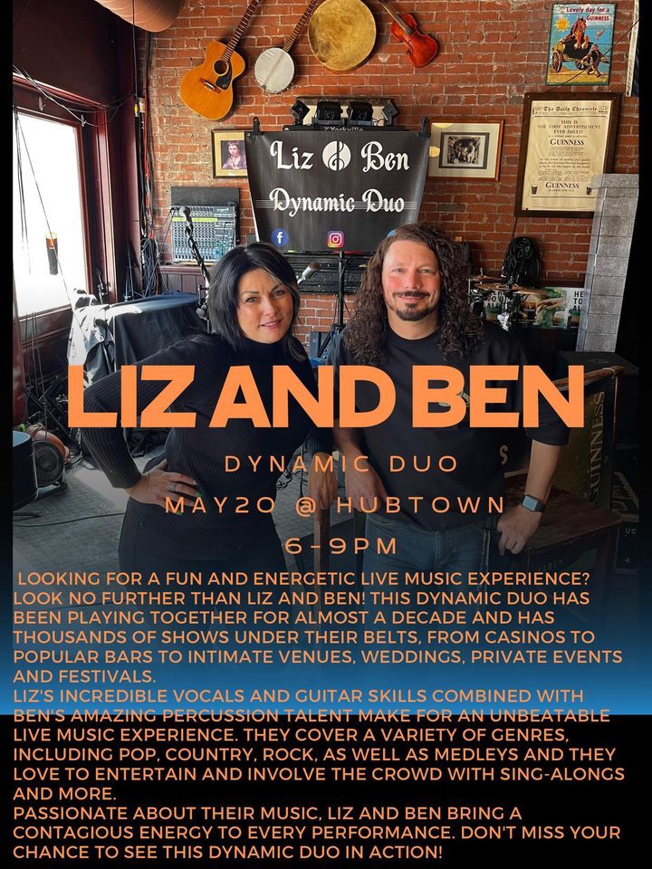 LIVE MUSIC on the ROOFTOP PATIO with Liz & Ben | Hub Town Brewing, Okotoks, AB | May 20, 2023