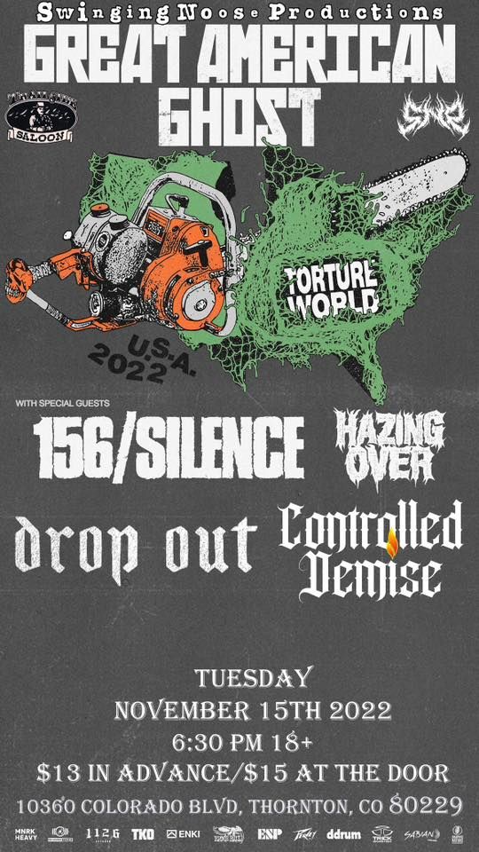 SNP: Great American Ghost, 156/Silence, Hazing Over, Controlled Demise ...