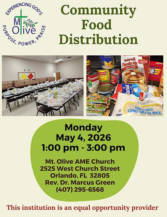 Community Food Distribution (FREE) at Mt Olive Ame Church, Orlando on ...