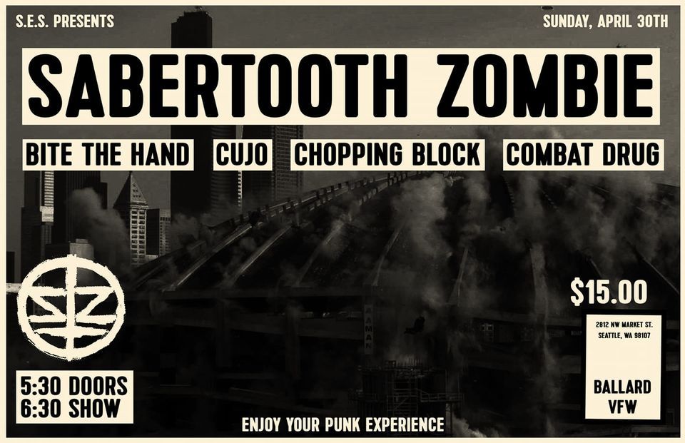 Sabertooth Zombie, Bite The Hand, Cujo, Chopping Block, Combat Drug ...