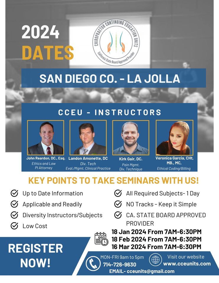 SAN DIEGO COUNTY STATE BOARD APPROVED CONTINUING EDUCATION SEMINARS ...