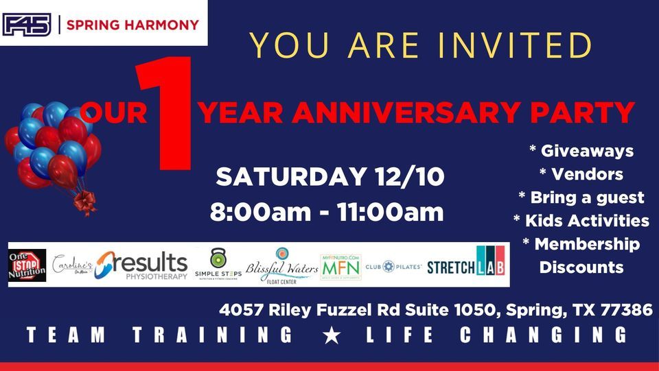 1st Anniversary Party | F45 Training Spring Harmony | December 10, 2022